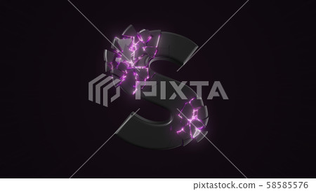 strangely cracked S letter. technological and - Stock Illustration ...