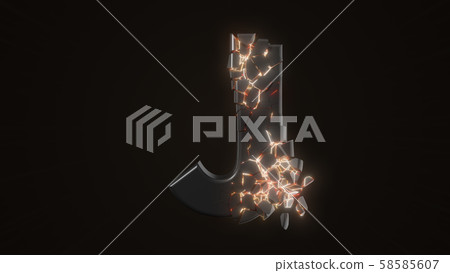strangely cracked J letter. technological and - Stock Illustration ...