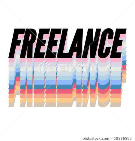slogan FREELANCE phrase graphic vector Print - Stock Illustration ...