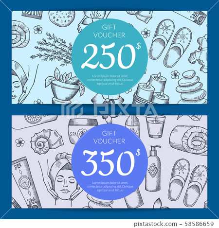 Vector hand drawn spa discount card - Stock Illustration [58586659] - PIXTA