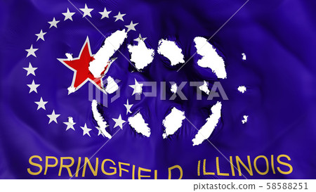 Springfield capital city flag with a small holes - Stock Illustration ...