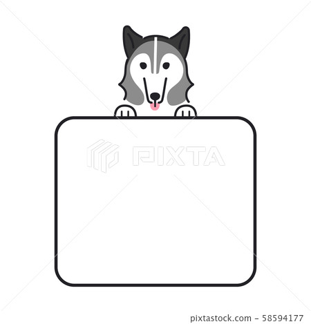 Dog Pause Facial Expression Copy Space Notice... - Stock Illustration ...