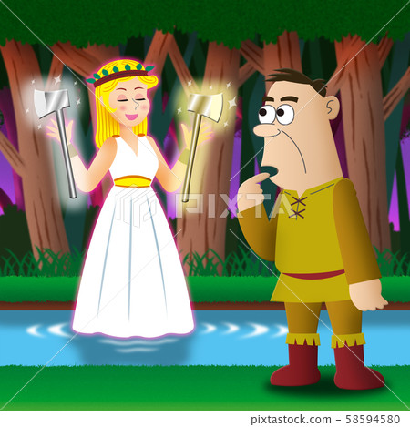 Gold ax and silver ax - Stock Illustration [58594580] - PIXTA