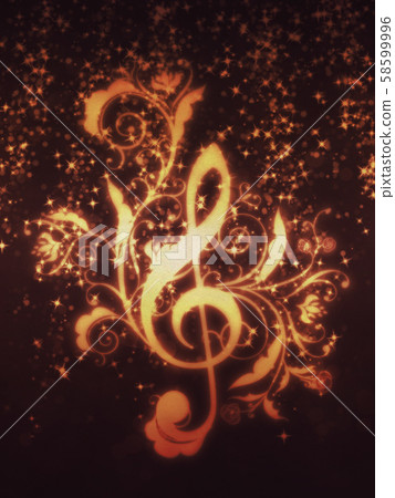 Vintage Floral Music Notes - Stock Illustration [58599996] - PIXTA