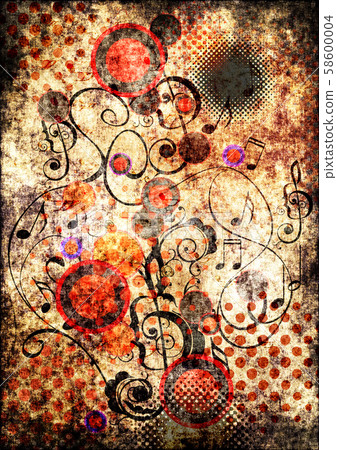 Vintage Floral Music Notes - Stock Illustration [58600004] - PIXTA