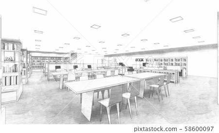 Library No People Illustration 96 - Stock Illustration [58600097] - PIXTA