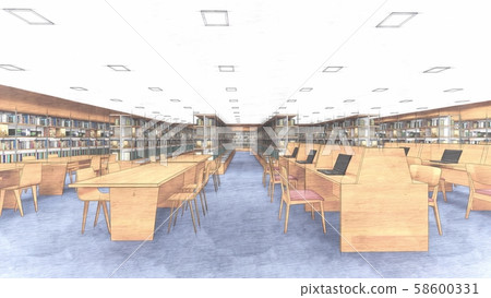 Library No People Illustration 53 - Stock Illustration [58600331] - PIXTA
