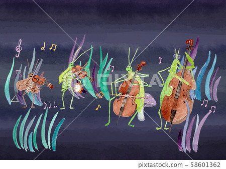 Insect music band with background - Stock Illustration [58601362] - PIXTA