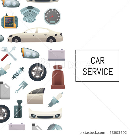 Vector car parts background illustration with text - Stock Illustration ...