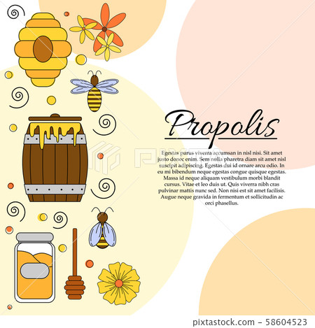 Propolis card concept. Vector honey... - Stock Illustration [58604523 ...