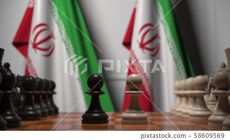 Flags of Iran behind pawns on the chessboard....-插圖素材 [58609569] - PIXTA圖庫