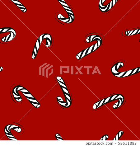Christmas hand drawn cards with candy canes... - Stock Illustration ...