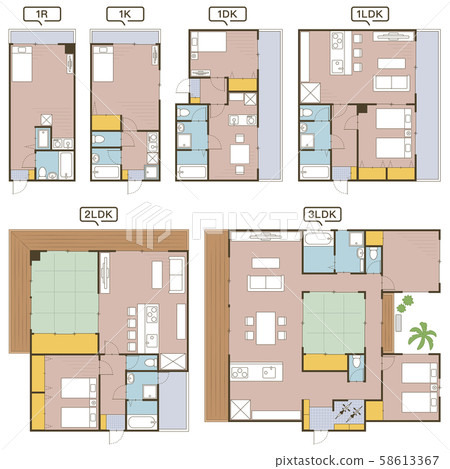 Sample floor plan and layout - Stock Illustration [58613367] - PIXTA