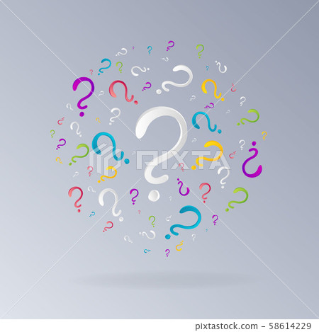 Question signs colorful vector illustration, - Stock Illustration ...