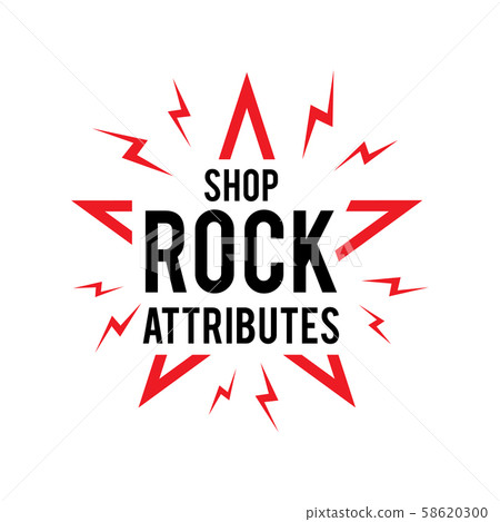 Vector logo for rock shop paraphernalia and - Stock Illustration ...