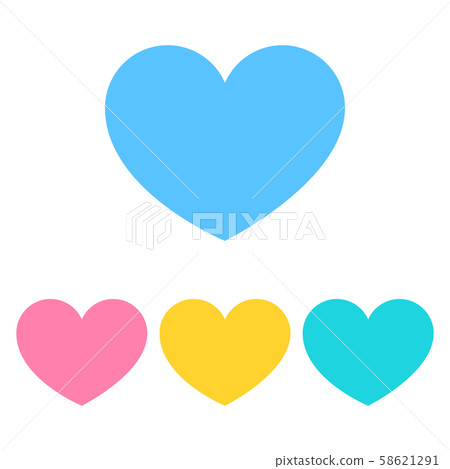 Set of heart icon in flat color. Heart icons - Stock Illustration ...