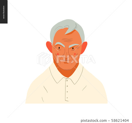 Real people portraits - grey-haired man - Stock Illustration [58621404 ...