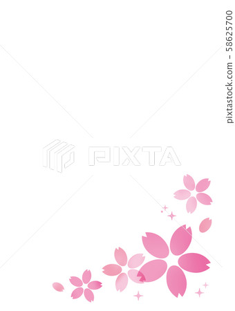 Watercolor cherry frame 2 vertical - Stock Illustration [58625700] - PIXTA