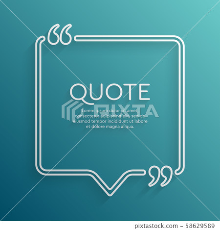 Vector template creative quote with bracket square - Stock Illustration ...