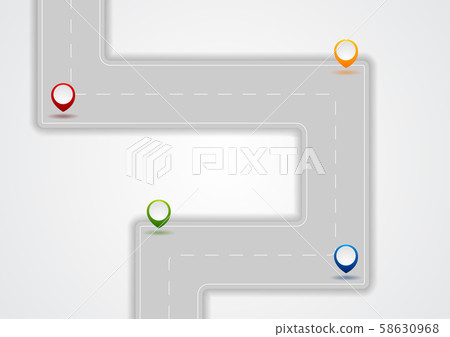 Grey abstract road infographics design - Stock Illustration [58630968 ...