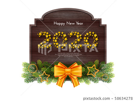 Holiday New Year 2020 gift card - Stock Illustration [58634278] - PIXTA