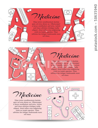 Set of three vector medicine banners. Vector... - Stock Illustration ...