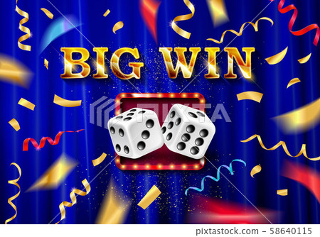 Gold light Big Win retro signboard - Stock Illustration [58640115] - PIXTA