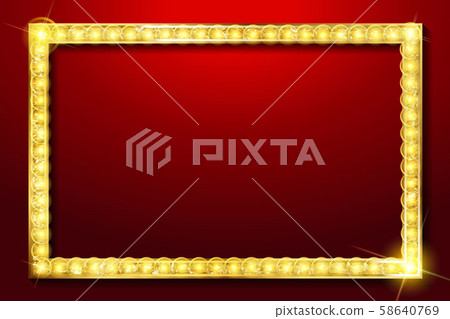 Red rectangular retro frame - Stock Illustration [58640769] - PIXTA