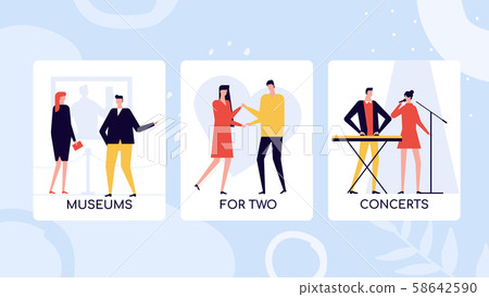 Leisure time activities vector colorful banner... - Stock Illustration ...