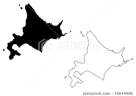 Hokkaido map vector.... - Stock Illustration [58644986] - PIXTA