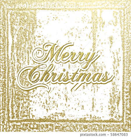 Merry Christmas gold glittering lettering... - Stock Illustration ...