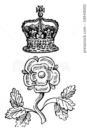 Rose and Crown Badge is a distinctive mark worn by - Stock Illustration ...