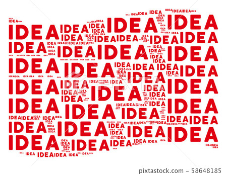Waving Red Flag Mosaic of Idea Text Items - Stock Illustration ...