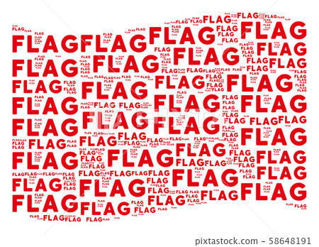 Waving Red Flag Collage of Flag Texts - Stock Illustration [58648191 ...