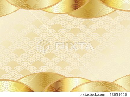 Gold japanese style background - Stock Illustration [58651626] - PIXTA