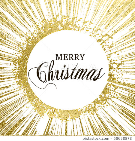 Merry Christmas gold glittering lettering design. - Stock Illustration ...