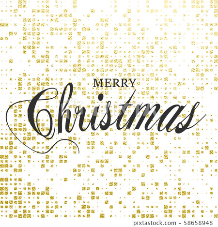 Merry Christmas gold glittering lettering design. - Stock Illustration ...