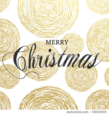 Merry Christmas gold glittering lettering design. - Stock Illustration ...