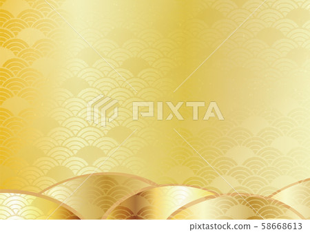 Gold japanese style background - Stock Illustration [58668613] - PIXTA