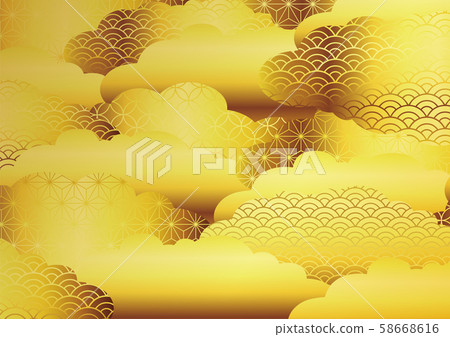 Gold japanese style background - Stock Illustration [58668616] - PIXTA