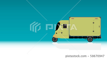 Electric Delivery Cargo tricycle vector - Stock Illustration [58670947 ...