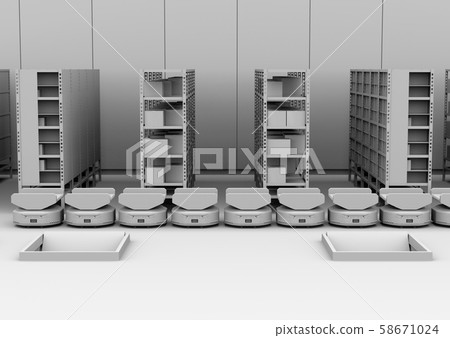 Clay rendering image of sorting AMR autonomous... - Stock Illustration ...