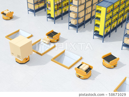 Concept image of AMR autonomous collaborative... - Stock Illustration ...