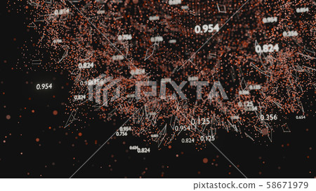 Abstract network of lines and random numbers - Stock Illustration ...