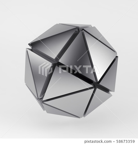 Silver spheres geometry background. Abstract 3d... - Stock Illustration ...