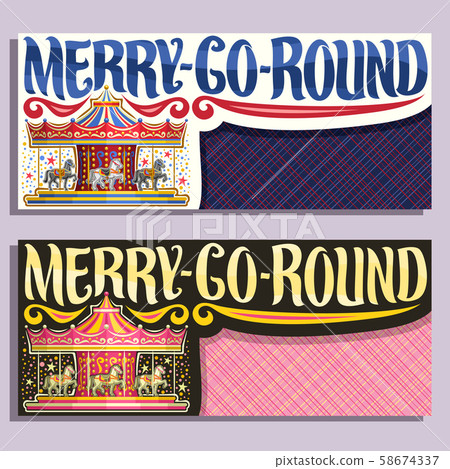 carousel, amusement, banner - Stock Illustration [58674337] - PIXTA