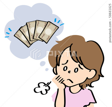 Woman worried about money - Stock Illustration [58681825] - PIXTA