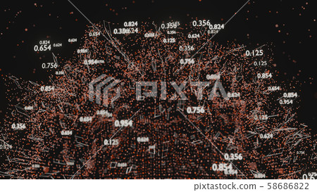 Abstract network of lines and random numbers - Stock Illustration ...