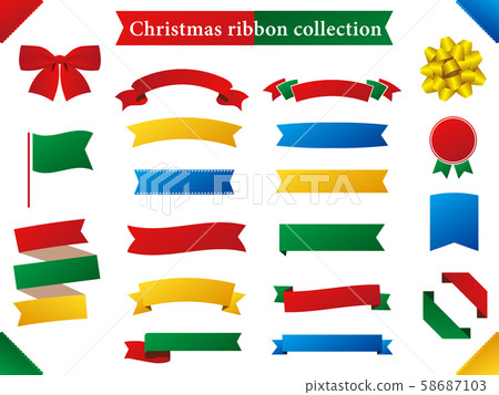 Colorful Christmas color ribbon set - Stock Illustration [58687103] - PIXTA
