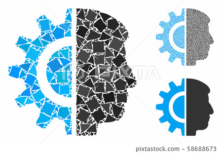 Android robotics Mosaic Icon of Tremulant Pieces - Stock Illustration ...